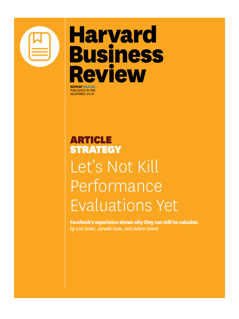 Lets Not Kill Performance Evaluations Yet | PDF | Performance Appraisal ...