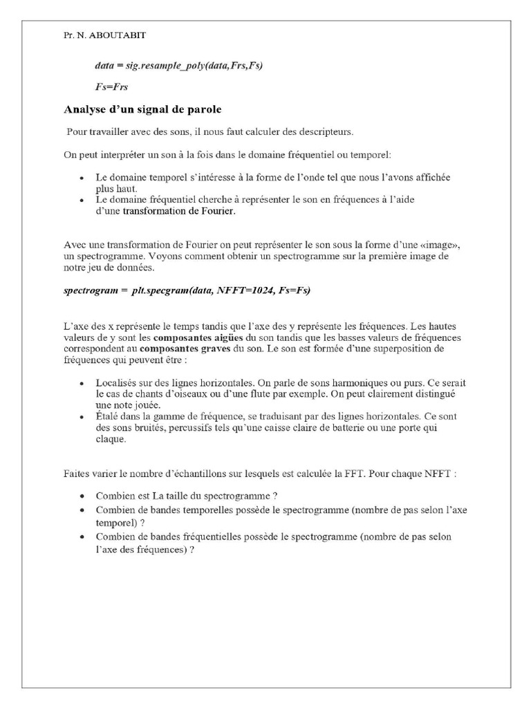 TP Traitement de La Parole Python - Page-0003 | PDF