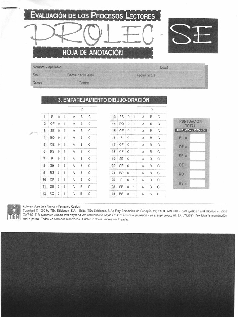 PROLEC SE Hoja de Respuestas | PDF