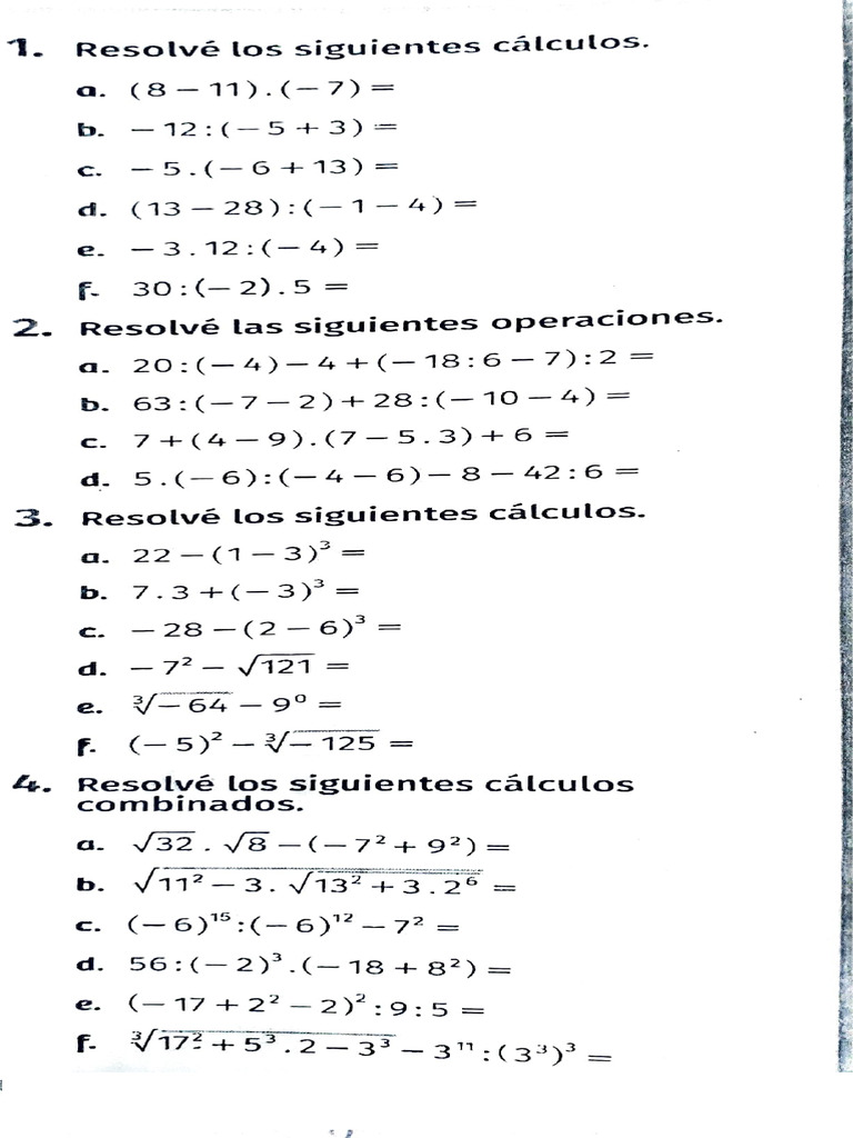 Trabajo Practico Numeros Enteros | PDF
