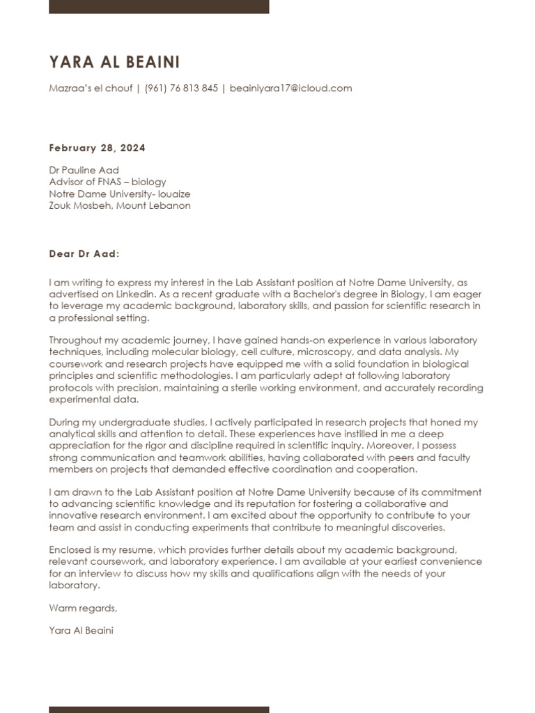 Solicited Cover Letter | PDF