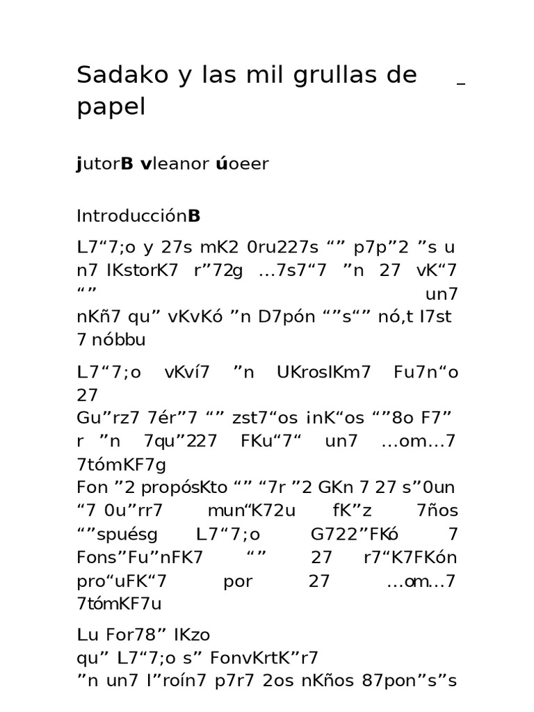 Sadako y Las Mil Grullas de Papel Compress Conv | PDF