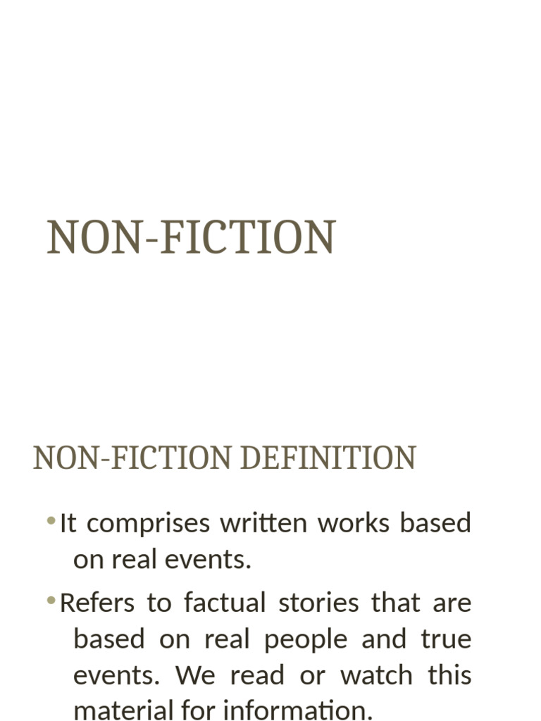 NON-FICTION | PDF | Non Fiction | Essays