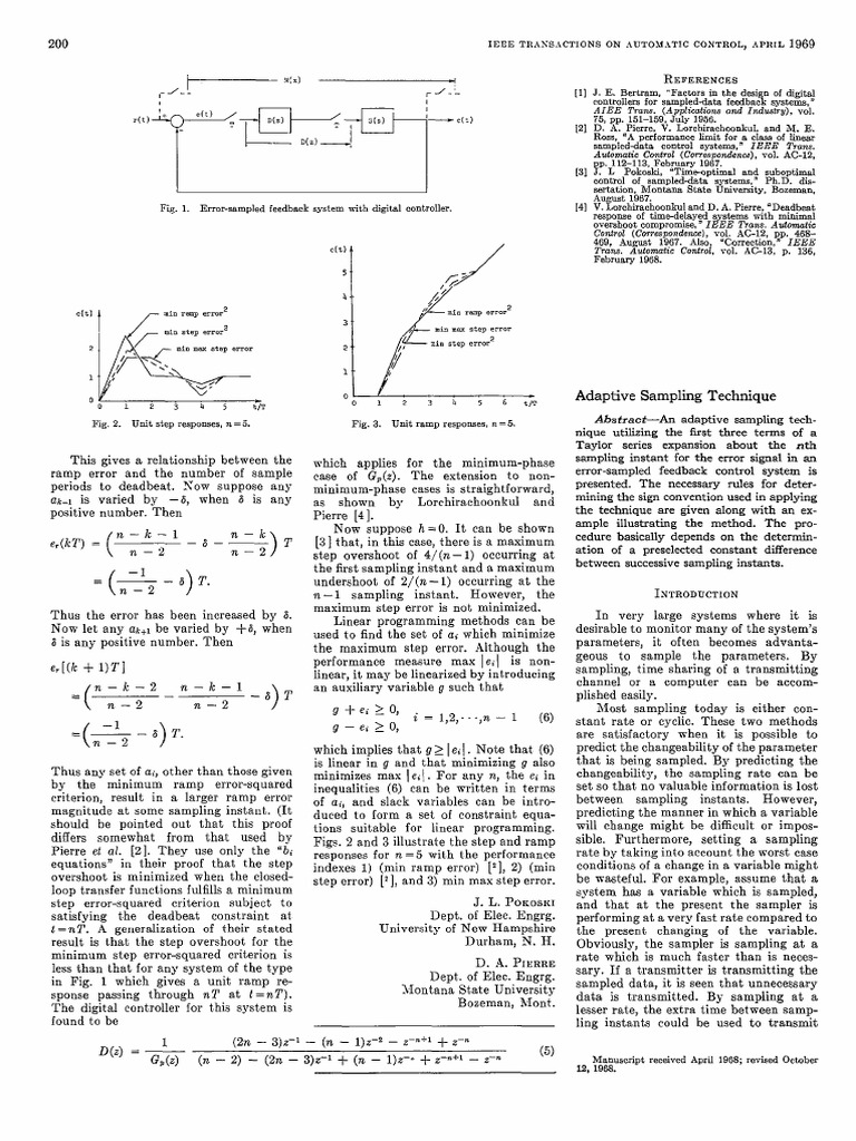 Adaptive Sampling in Feedback Control | PDF | Sampling (Statistics) | Mathematics