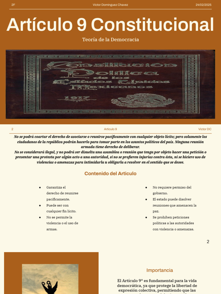 Artículo 9 Constitucional | PDF | Democracia | Ideologías políticas