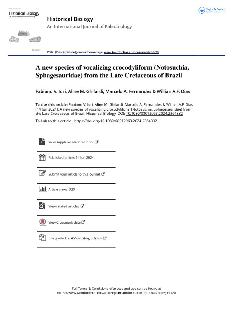 A New Species of Vocalizing Crocodyliform Notosuchia Sphagesauridae ...