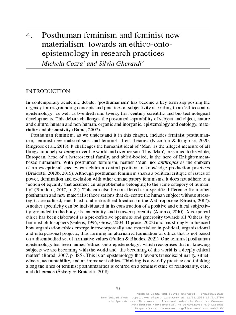 Posthuman Feminism and Feminist New Materialism To | PDF | Feminism ...