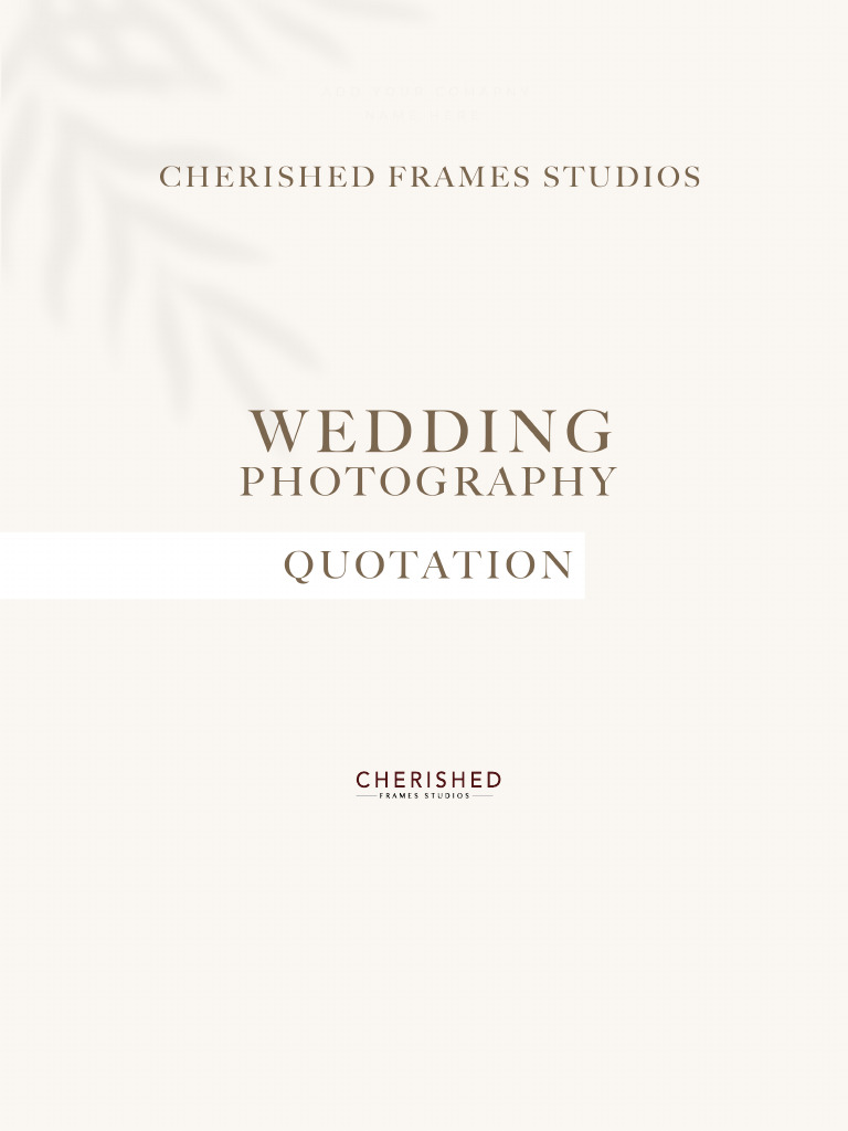 Wedding Quotation | PDF