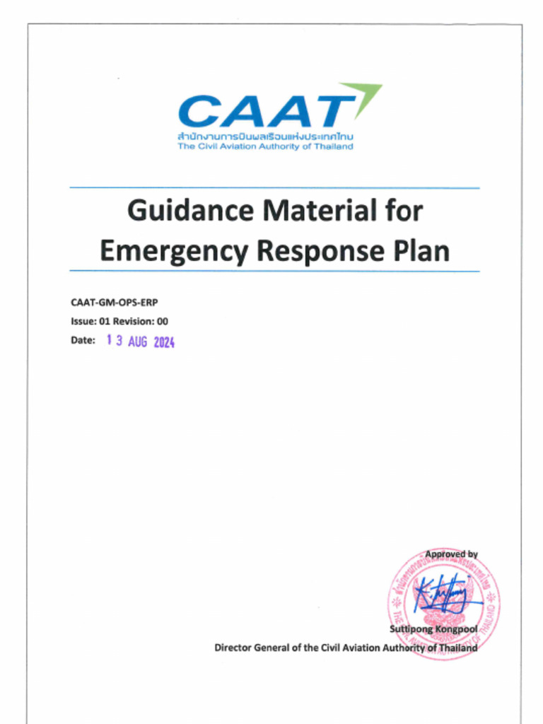 GM OPS ERP Guidance Material For Emergency Response Plan Issue.01 ...
