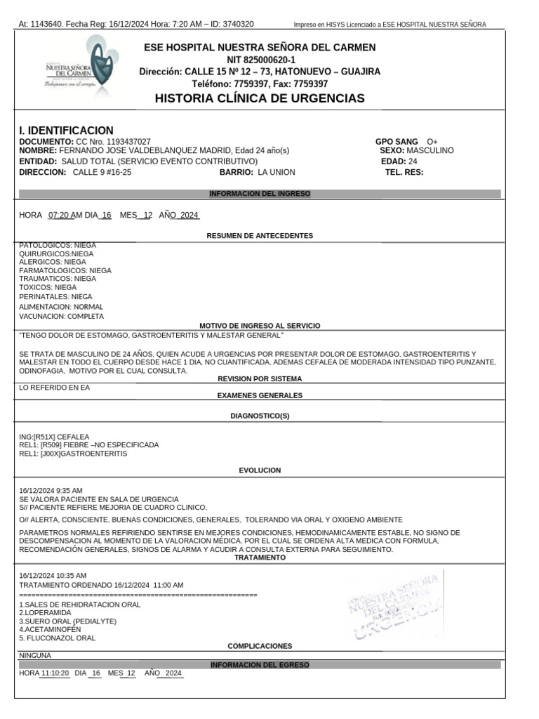 Historia Clinica Yeifer | PDF | Enfermedades y trastornos humanos ...