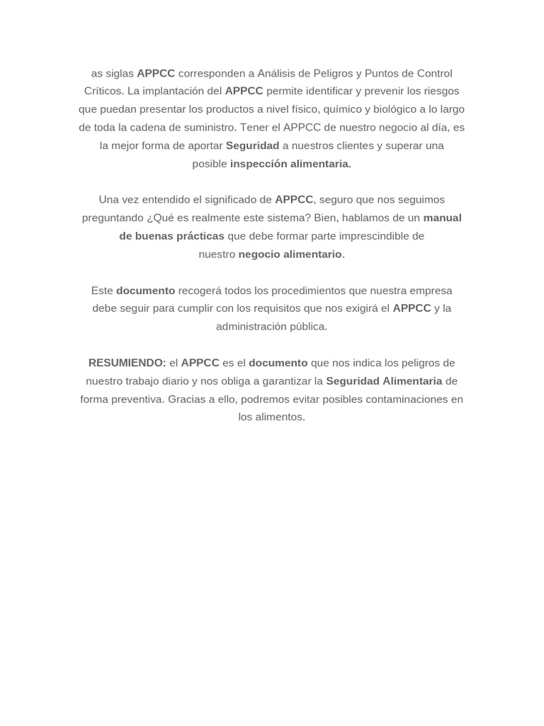 APPCC | PDF