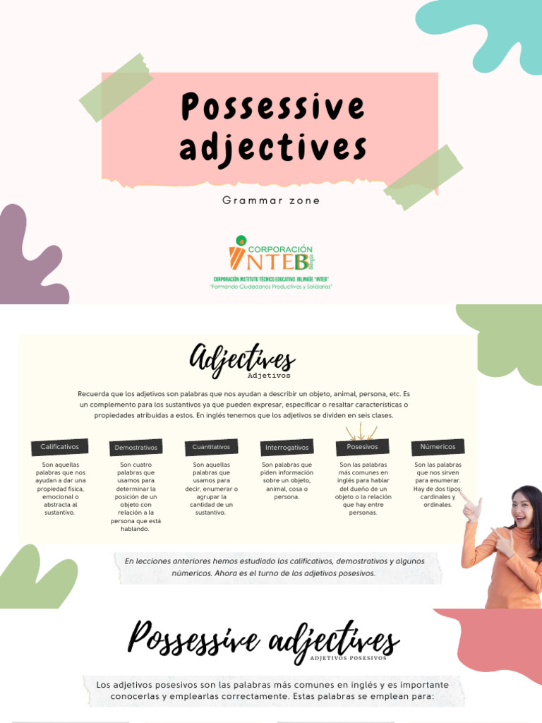 Possessive Adjectives L9 | PDF | Adjetivo | Morfología Lingüística