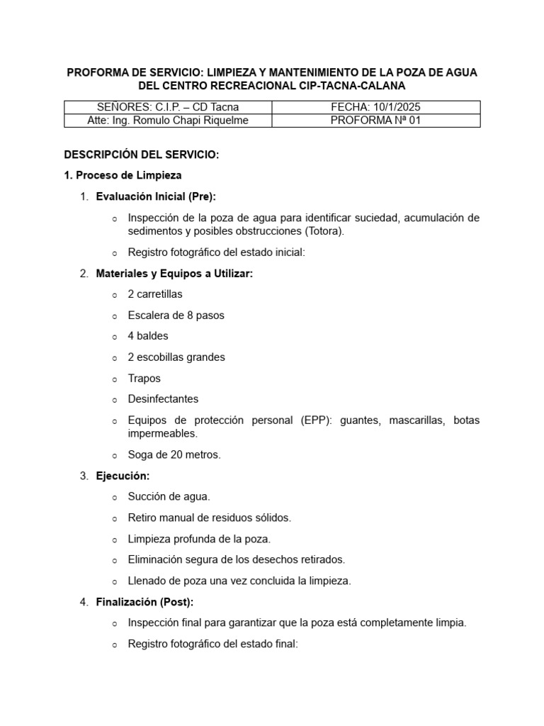 Proforma 1 | PDF