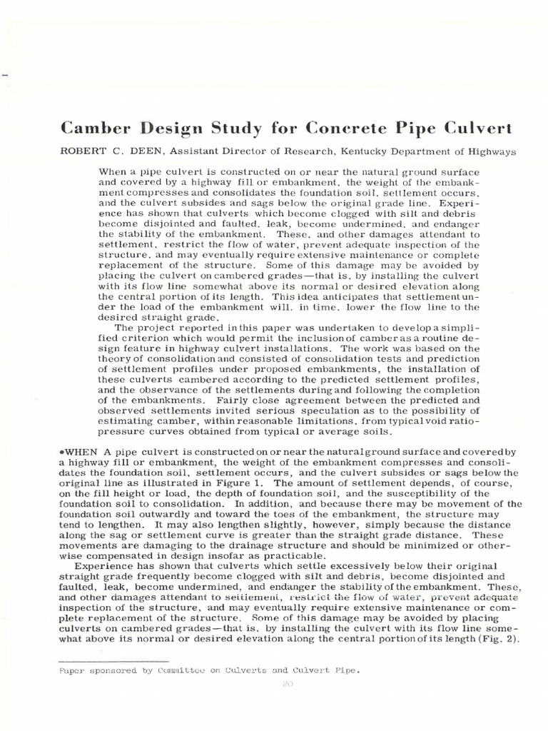 Camber Design for Concrete Culverts | PDF | Civil Engineering