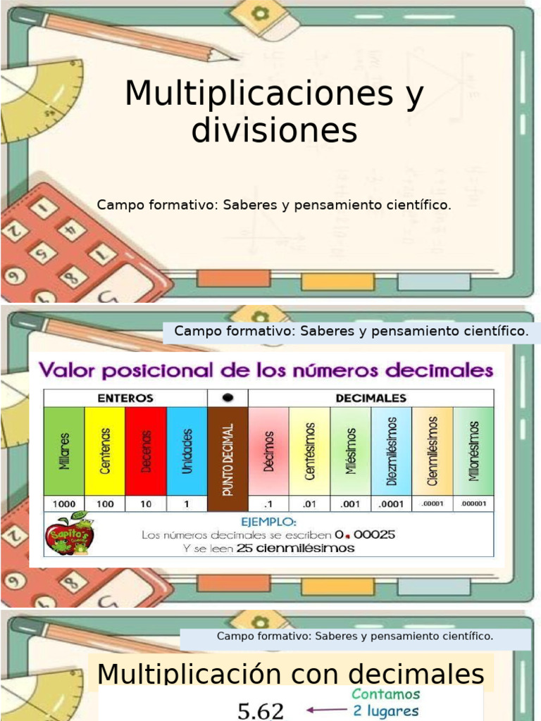 Multiplicaciones y Divisiones con Decimales | PDF