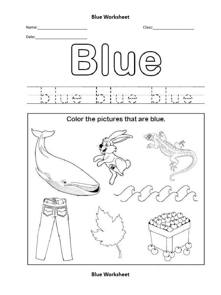 Blue Worksheet | PDF