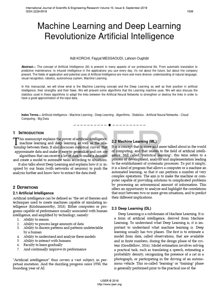 Machine Learning and Deep Learning Revol | PDF | Machine Learning ...