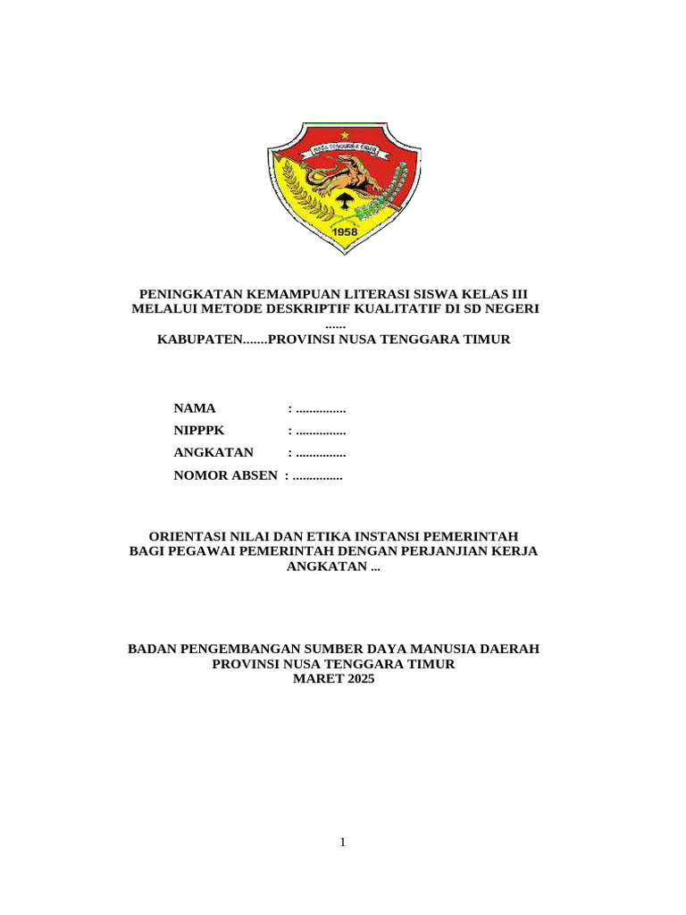 Contoh Tugas Akhir Orientasi P3K - 2025 - Kelompok III | PDF