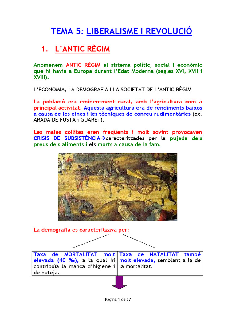Tema 5 Liberalisme I Revolució | PDF