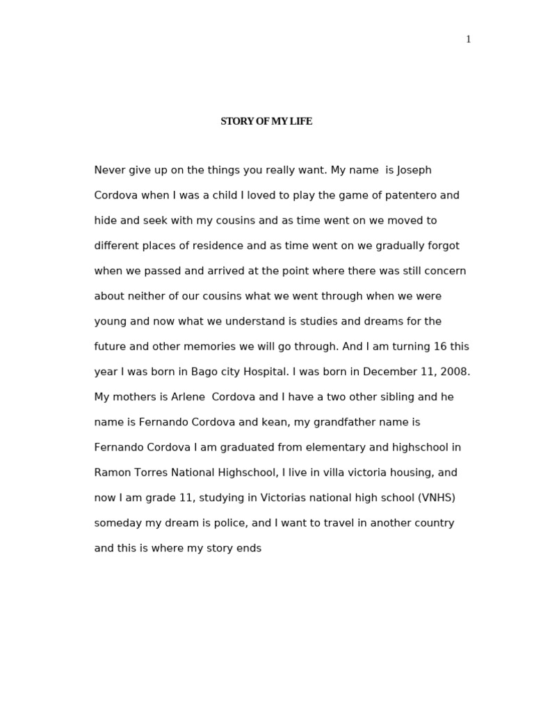 Joseph Cordova's Life Journey | PDF