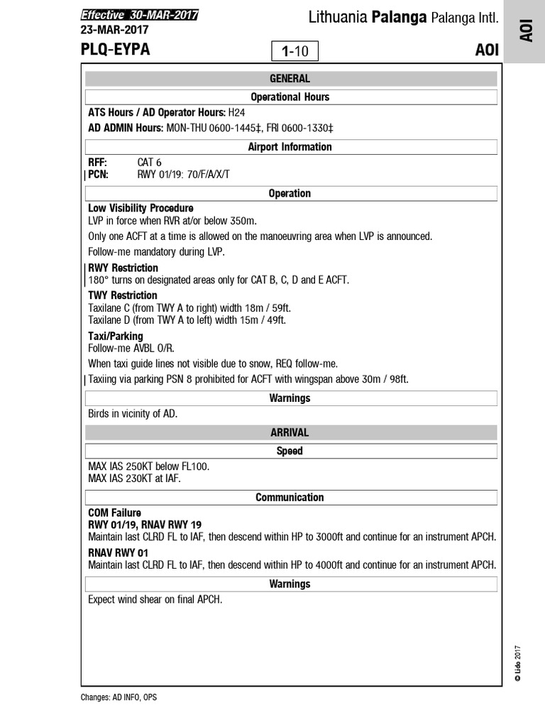 EYPA Lido charts | PDF | Aerospace Engineering | Transport