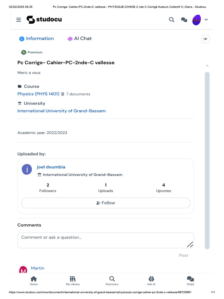 PC Corrige - Cahier-PC-2nde-C Vallesse - PHYSIQUE-CHIMIE 2 Nde C Corrigé Auteurs Collectif 3 ...
