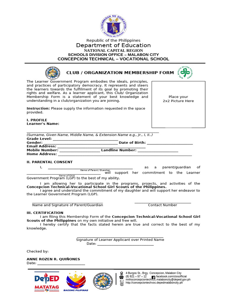 GSP Membership Form | PDF