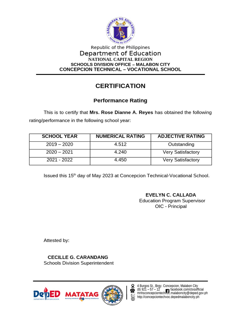2023-IPCRF-RATING | PDF | Public Administration | Philippines