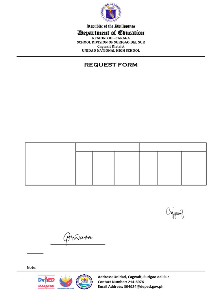 SF10 - Request Form | PDF