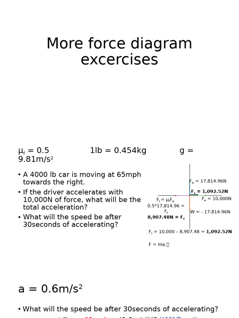 Force and Acceleration Calculations | PDF | Physics | Physical Quantities