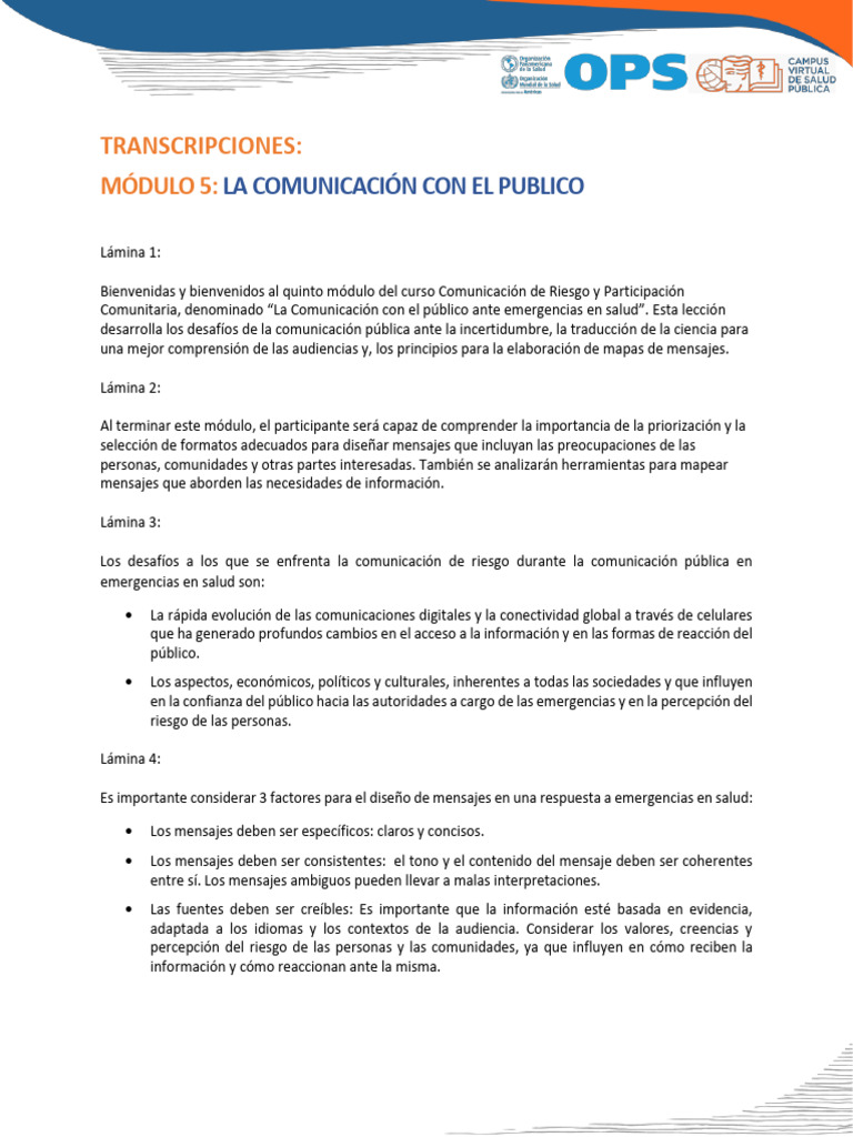 Módulo 5 - Transcripción | PDF | Comunicación | Comportamiento