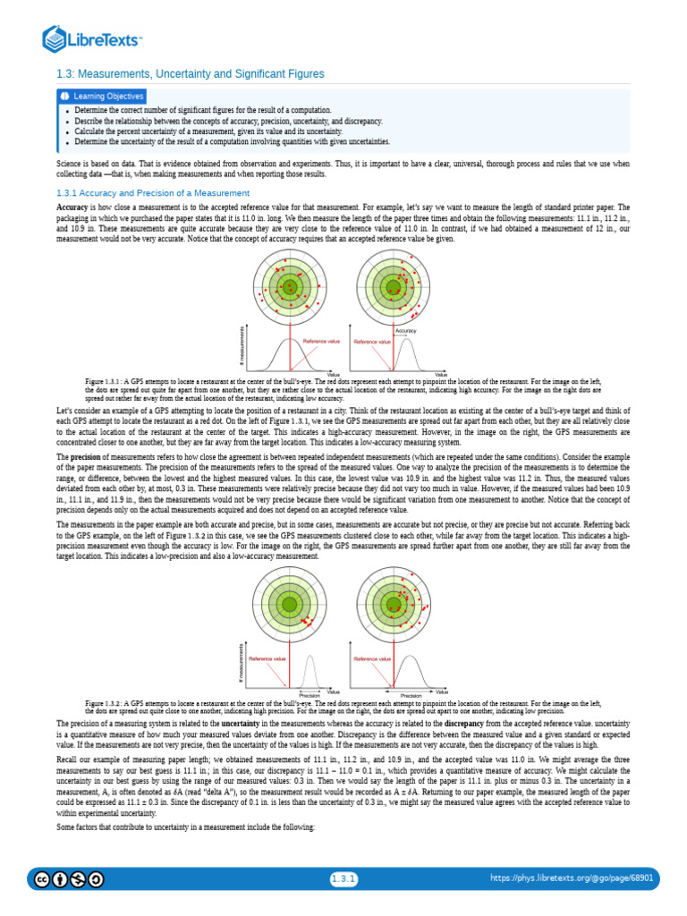 1.03 Measurements Uncertainty and Significant Figures | PDF | Significant Figures | Accuracy And ...