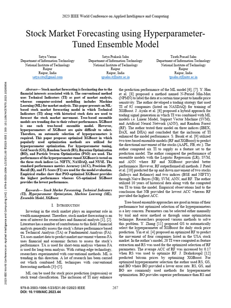 3. Stock_Market_Forecasting_Using_Hyperparameter-Tuned_Ensemble_Model | PDF | Forecasting ...