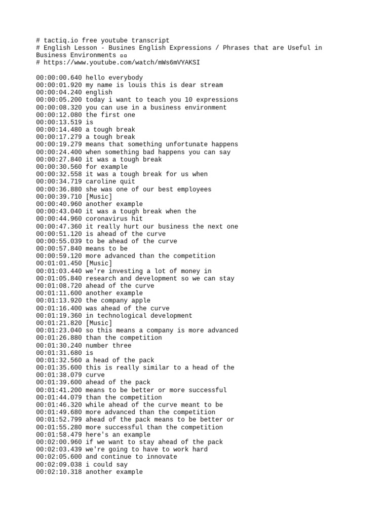 Tactiq Free Transcript mWs6mVYAKSI | PDF
