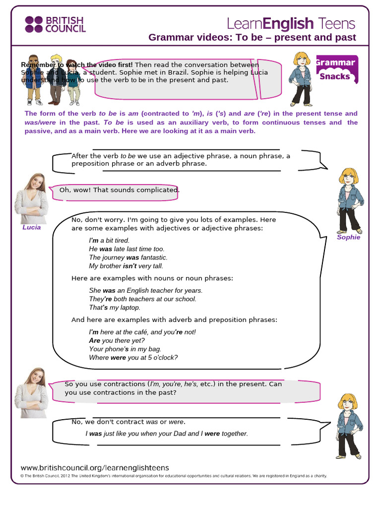 Gs To Be - Pres and Past 1 | PDF | Verb | Adverb