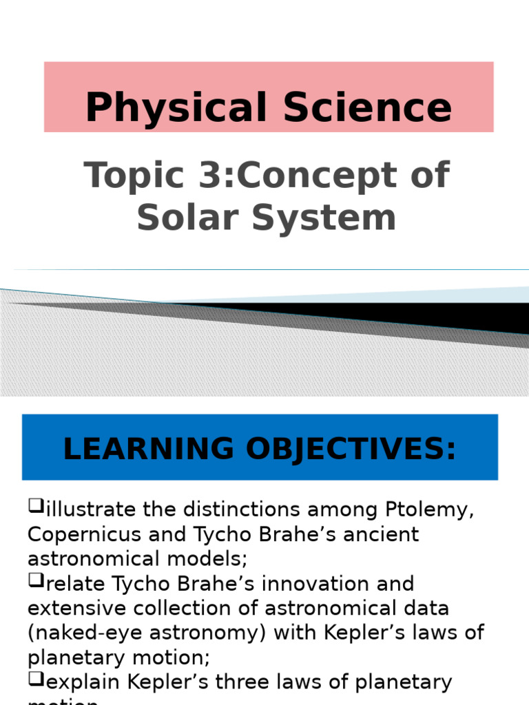 Lesson 3 Concept of Solar System | PDF | Heliocentrism | Physical Sciences