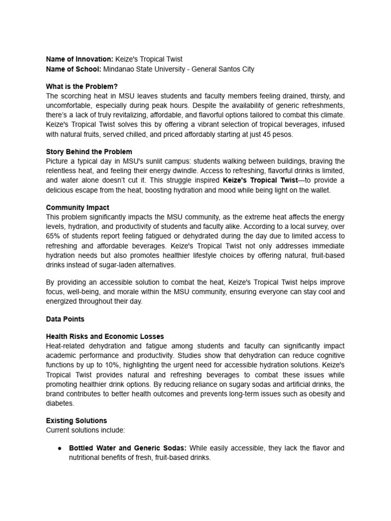 Keize's Tropical Twist | PDF | Drink | Soft Drink