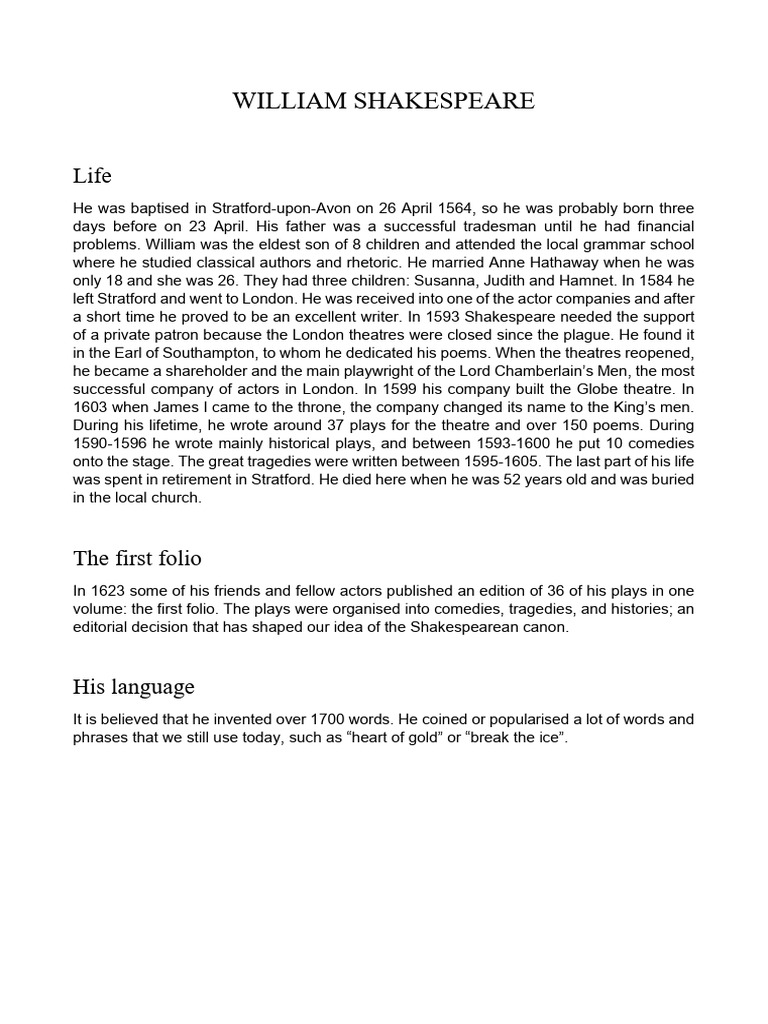 William Shakespeare | PDF | Shakespeare's Sonnets | Stanzaic Form