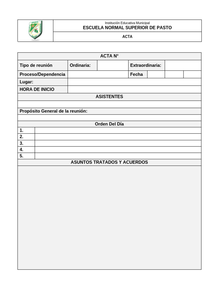 Formato de Actas | PDF