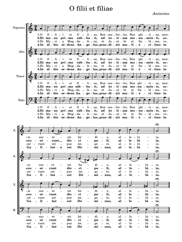 O fílii et fíliae (Anónimo) | PDF