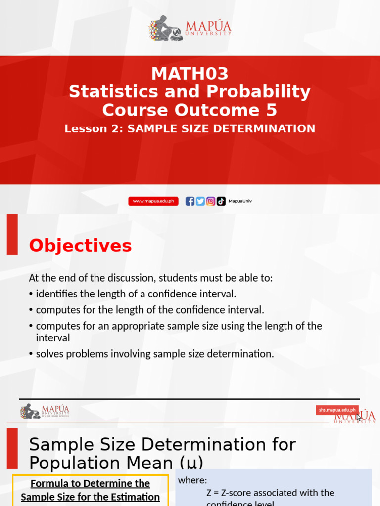 Co5 l2 Sample Size Determination | PDF | Sample Size Determination | Confidence Interval