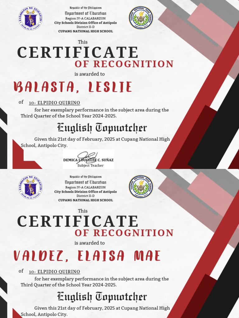 (Bulk 1) Copy of 3RD QUARTER Session Cert 2024 - 2025 | PDF ...