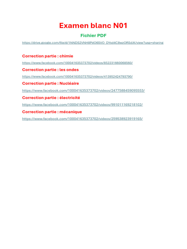 Les Examens Blancs | PDF