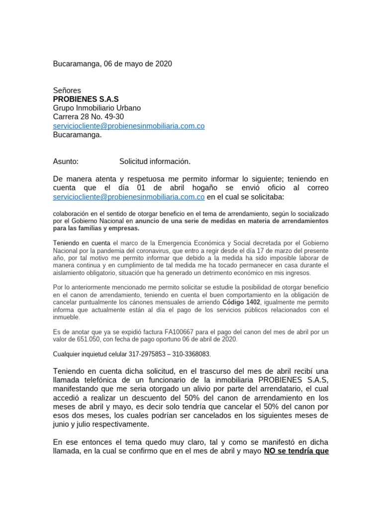 Recabo Solicitud Giron | PDF