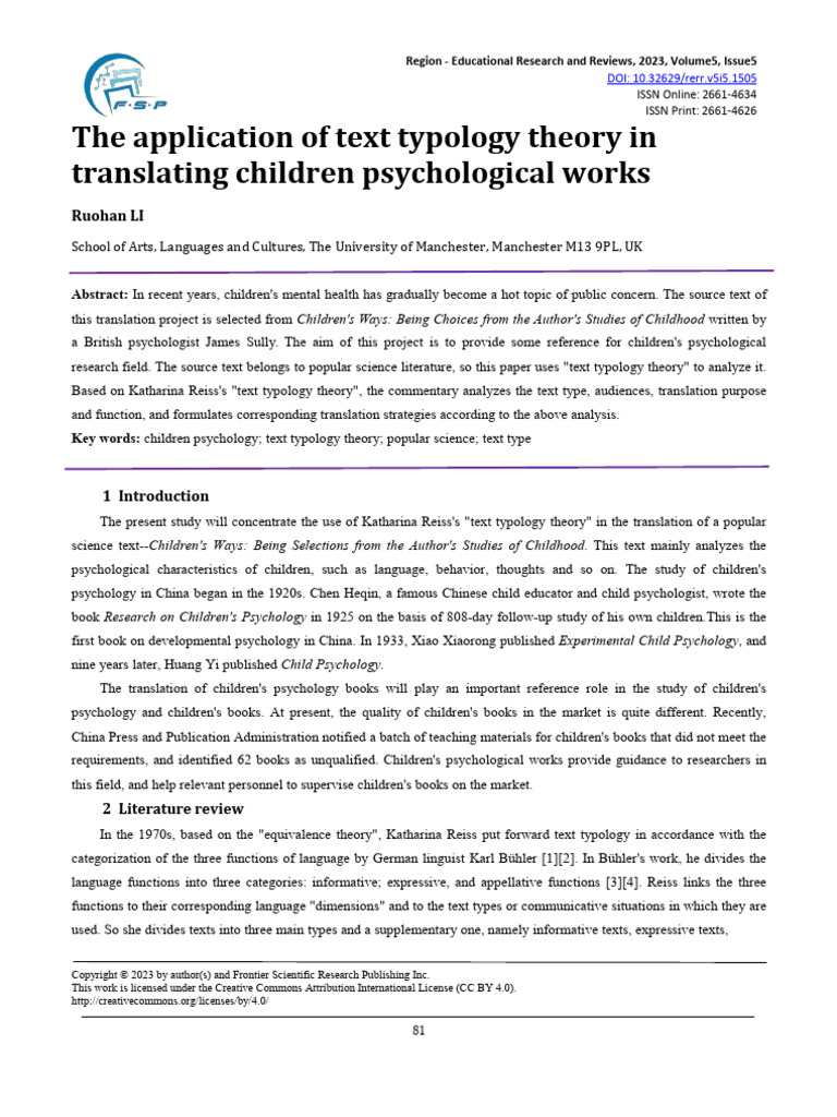 Ruohan - The Application of Text Typology Theory in Translating ...