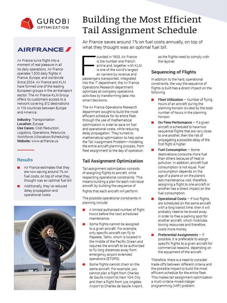 Case Study - Air France | PDF | Airlines | Mathematical Optimization