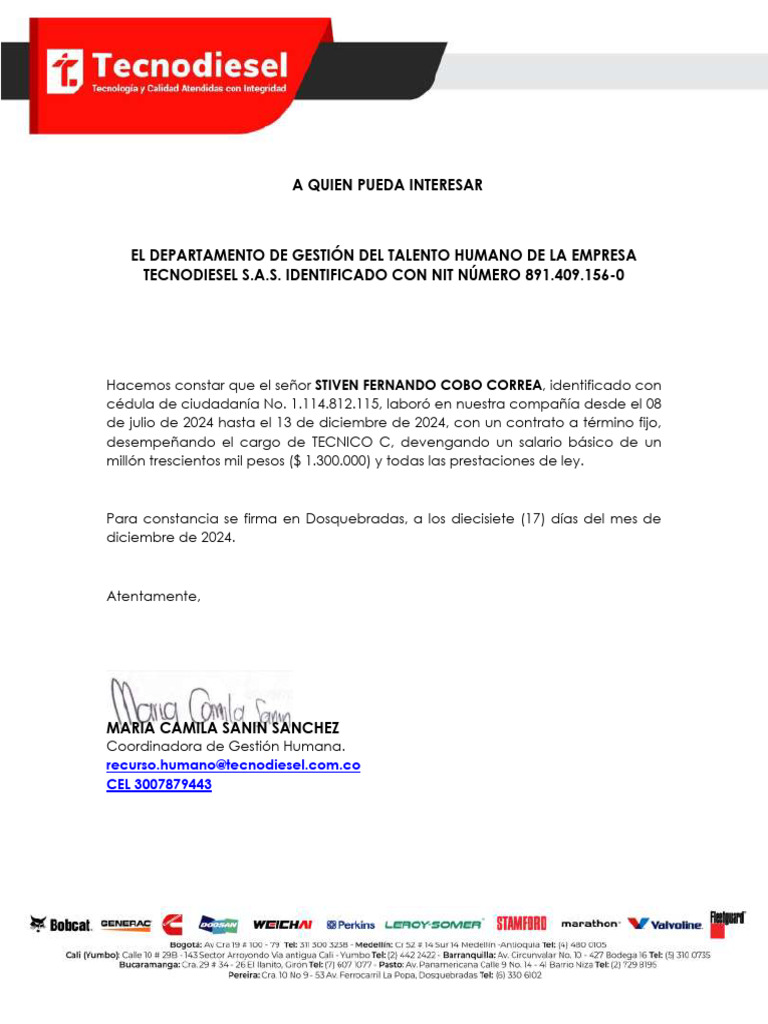 Stiven Fernando Cobo Correa | PDF