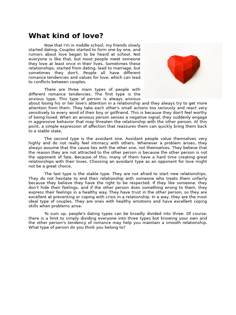 Understanding Love: Three Romance Types | PDF | Romance (Love) | Love