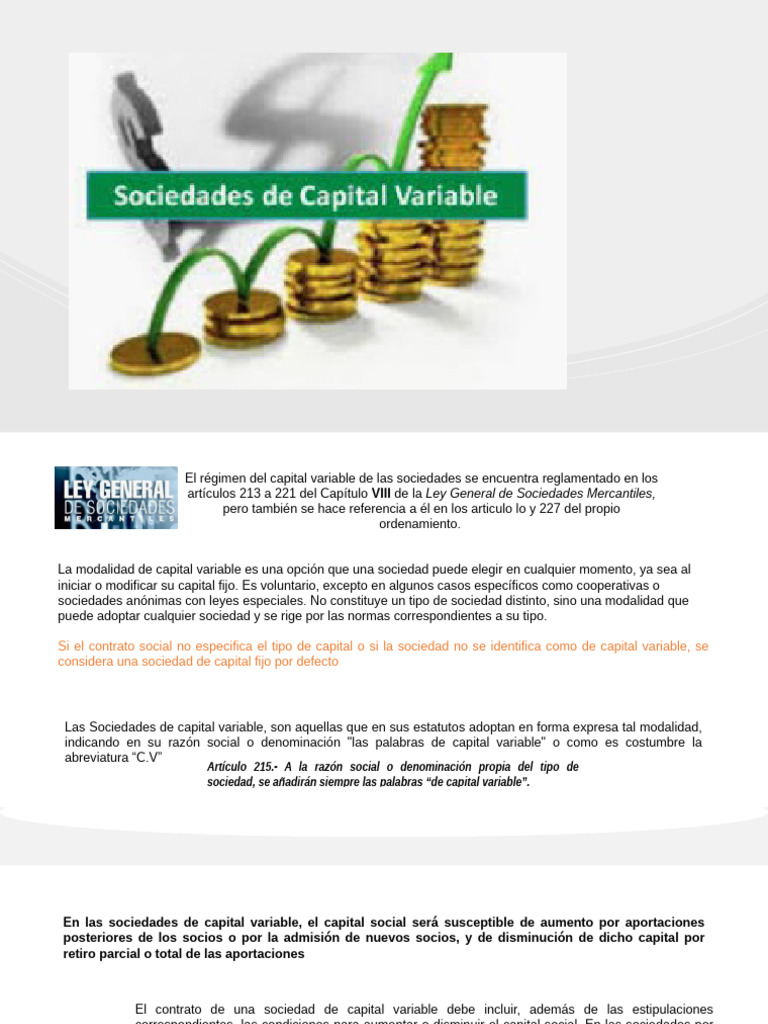 Régimen de Capital Variable en Sociedades | PDF | Business