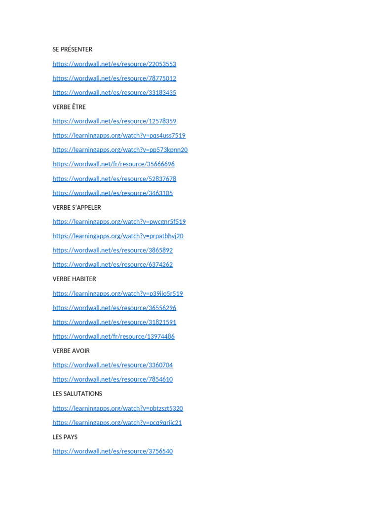 French Language Basics Resources | PDF